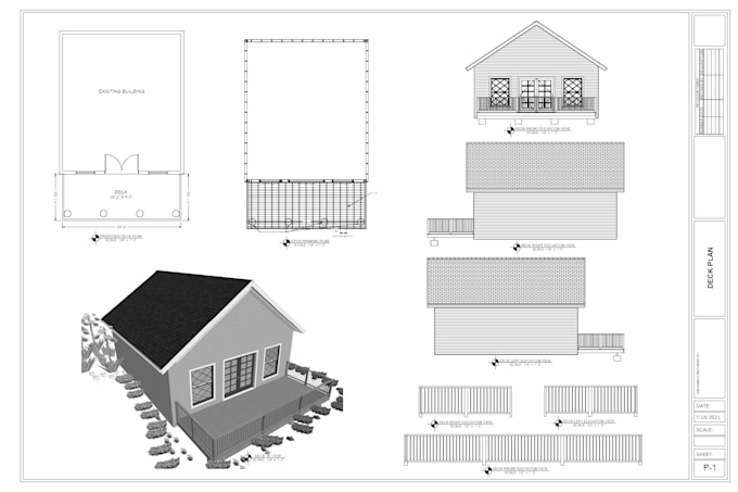 Do 2d and 3d deck, porch plan, and design for city permits by Momo042 ...