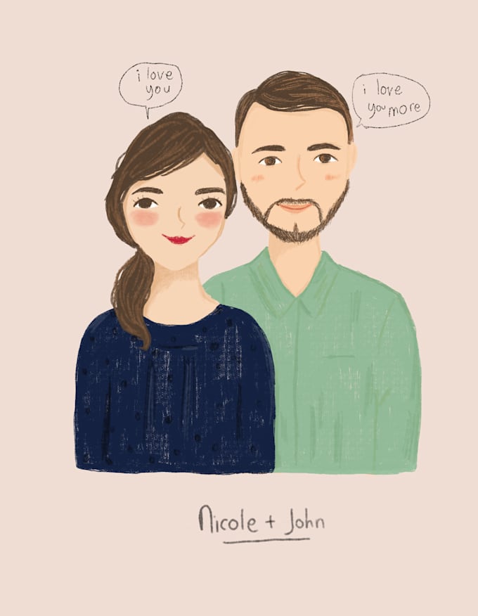 Create cute portrait illustration by Nikaniki | Fiverr