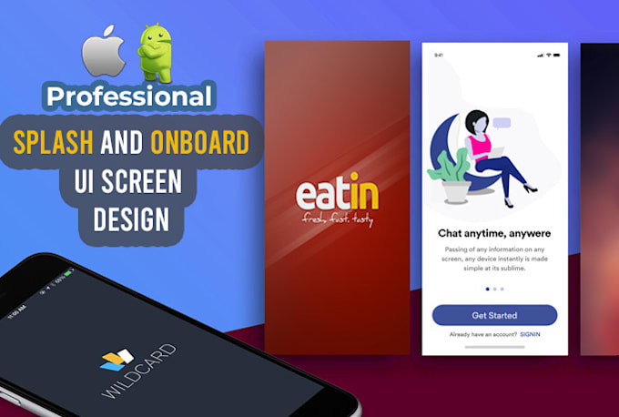 Design splash screen or onboard screen for mobile app by Zeshanejaz | Fiverr
