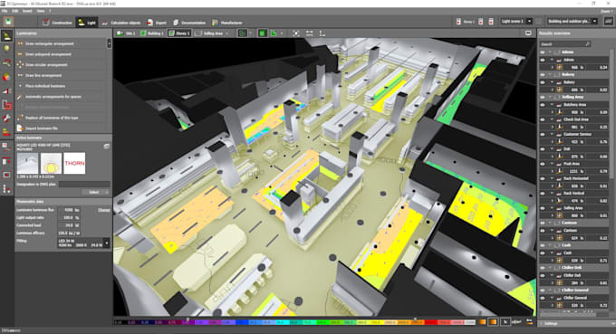 Do supermarket lighting design using dialux evo by Nelcaroco | Fiverr