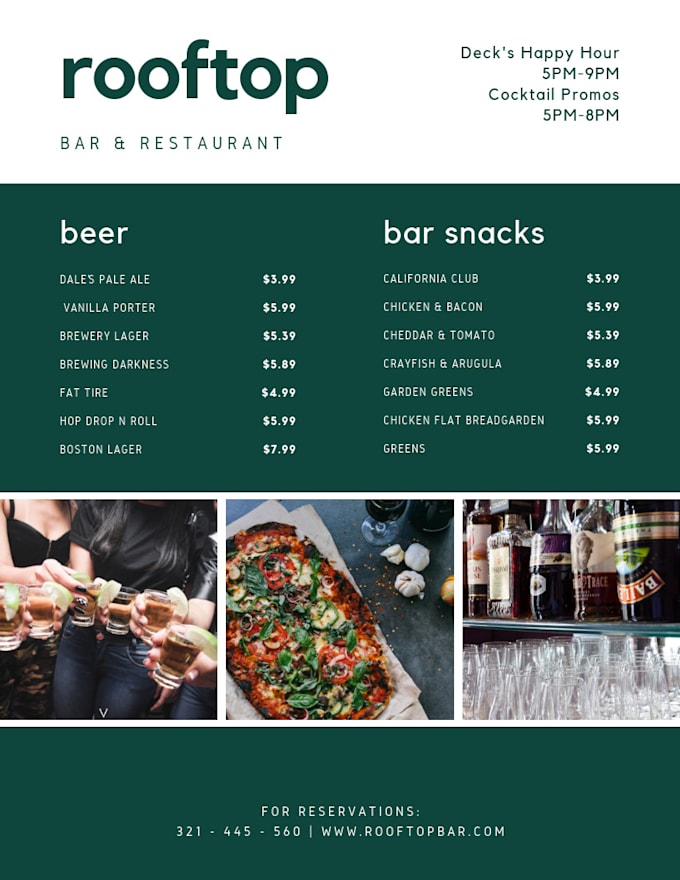 Design a menu, with copywritten food descriptions by Foodfx | Fiverr