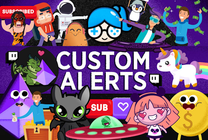 Create custom animated twitch alerts by Streamerstudio | Fiverr