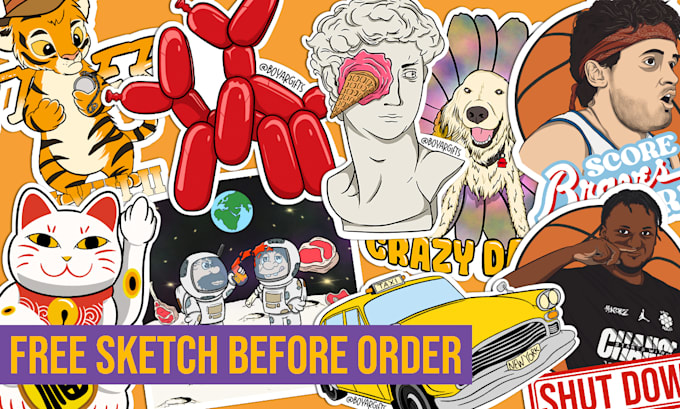 Create awesome illustration for stickers design in 24 hours by Alfian ...