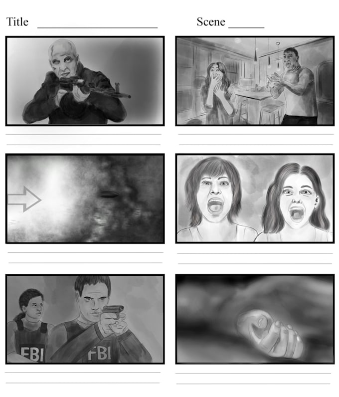 Storyboard up to 15 frames in 24 hrs by Aliseproduction | Fiverr