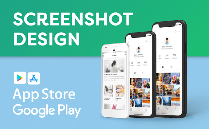 Design attractive screenshots for your app by J0s3ph | Fiverr