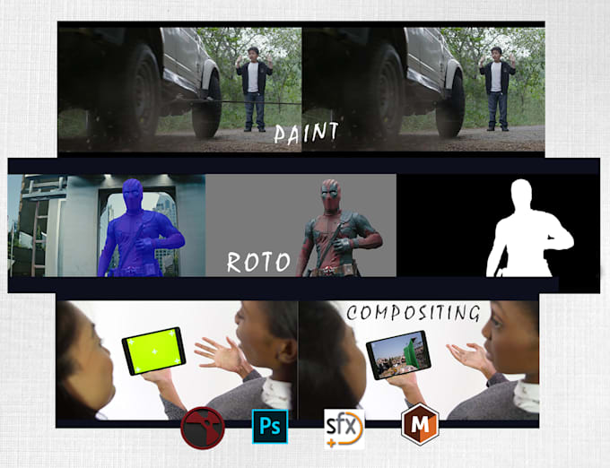 Do rotocopy,vfx paint,object removal,green screen replace by Monishdas ...