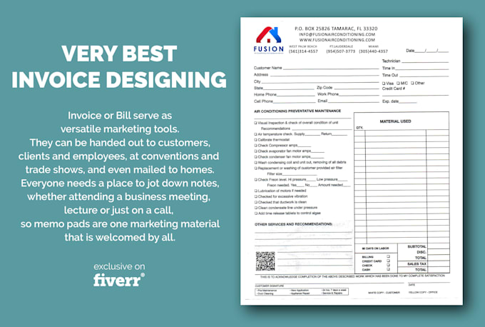 Give very best invoice bill design for you by Designcannon | Fiverr