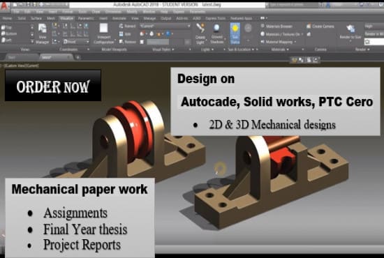 Do a 3d and 2d mechanical design on ptc creo and autocade by Amasifali ...