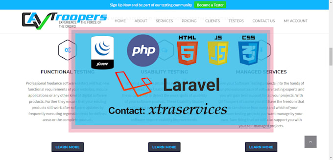 Develop web application in php laravel by Xtraservices | Fiverr