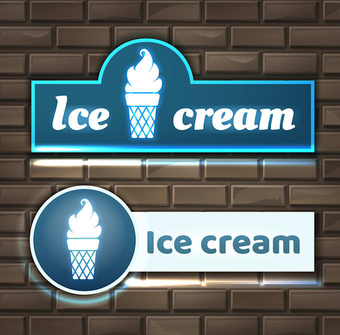 Awesome unique ice cream shop logo design by Fioraworleansqn | Fiverr