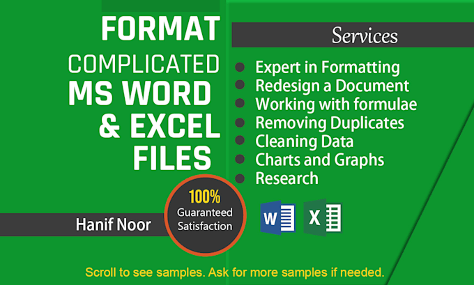 Format your complicated ms word and excel files by Mngr_hanif | Fiverr