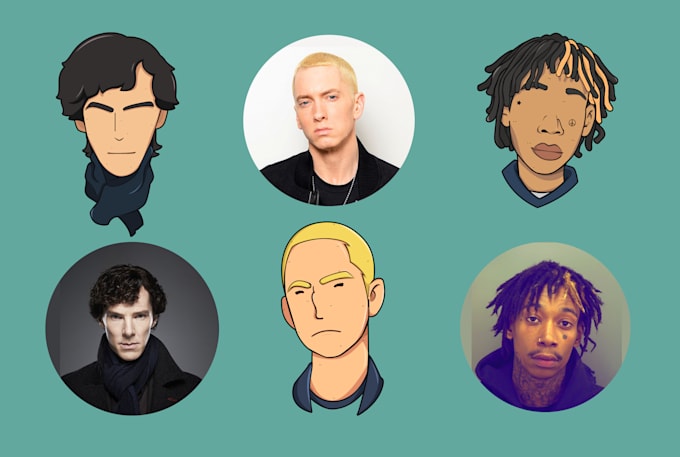 Draw headshot cartoon caricature by Deheru | Fiverr