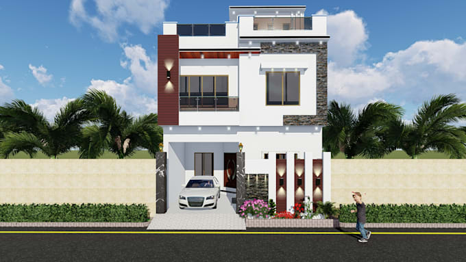 Make 3d house front view by Shahnam12741 | Fiverr