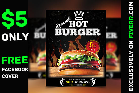 Design flyer food flyer design with free facebook cover by Dabashish ...
