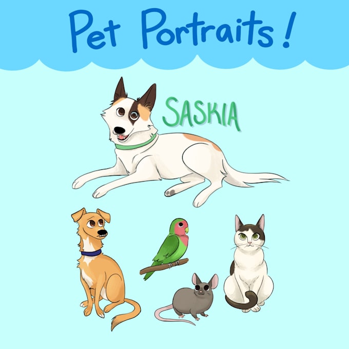 Make your pet into a cartoon by Mowaworks | Fiverr