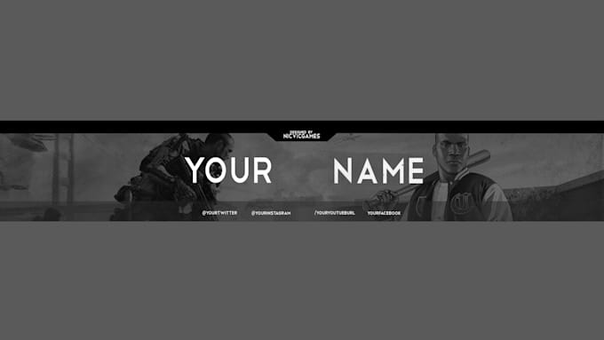 Make you a custom youtube gaming banner by Nicvicgames | Fiverr