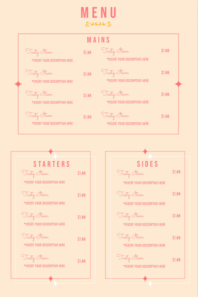 Create simple and minimalist restaurant menu by Dezcend | Fiverr