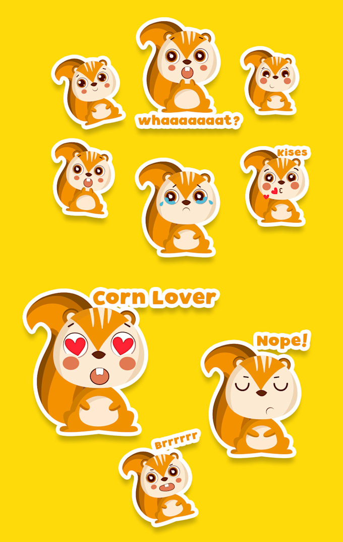 Create cute stickers for applications by Irinagabrielyan | Fiverr