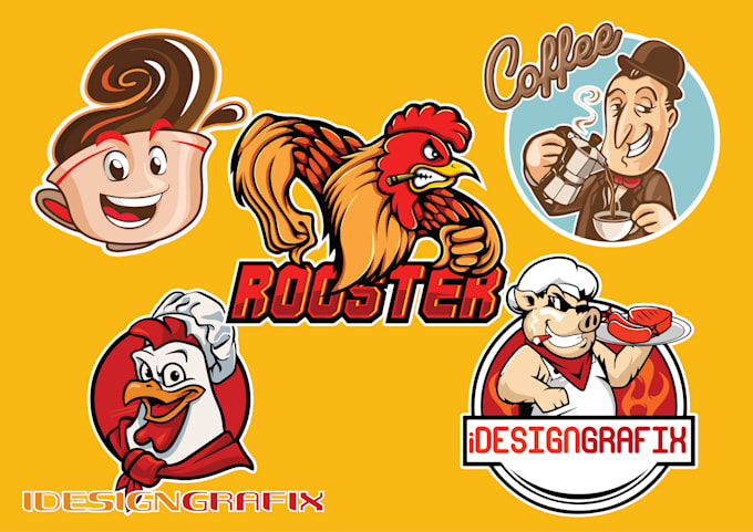 Do high quality mascot restaurant logo and menu card design by ...