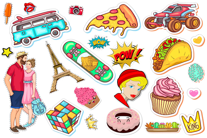 Do custom sticker designs for you by Hussandesigns | Fiverr