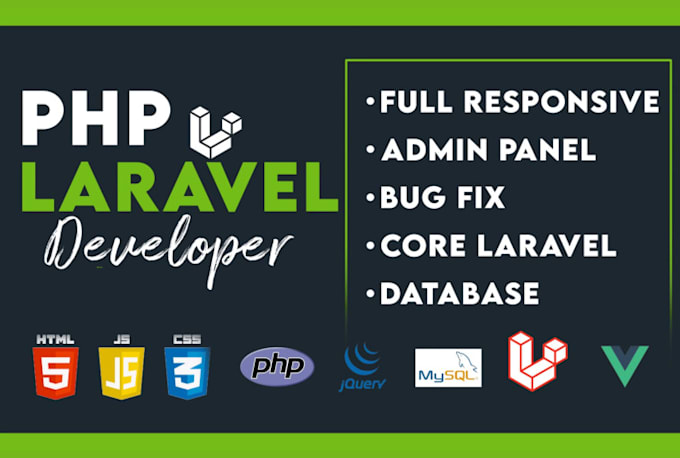 Design and develop a custom php laravel website, fix bugs, errors or ...