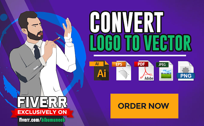 Convert logo to vector eps, pdf, ai, psd, jpg, png by Bibumuneeb | Fiverr