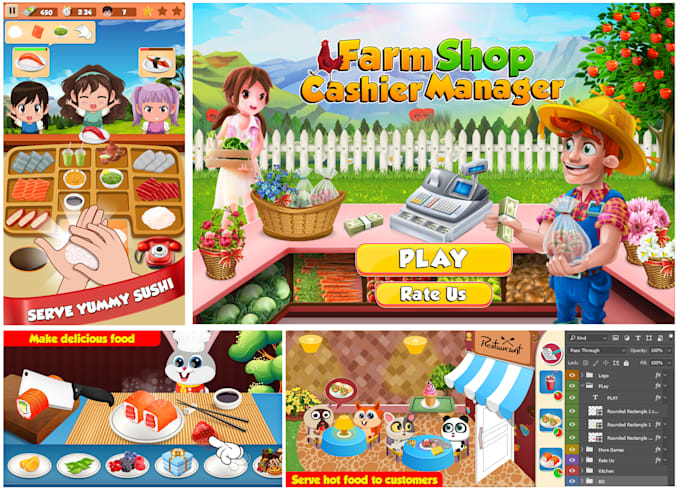 Create 2d games, ui and reskin with best quality by Farhanali97 | Fiverr