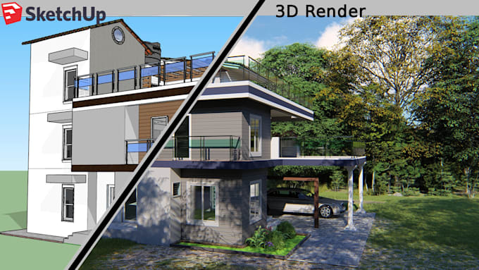Create realistic render of your sketchup models by Xe_nous | Fiverr