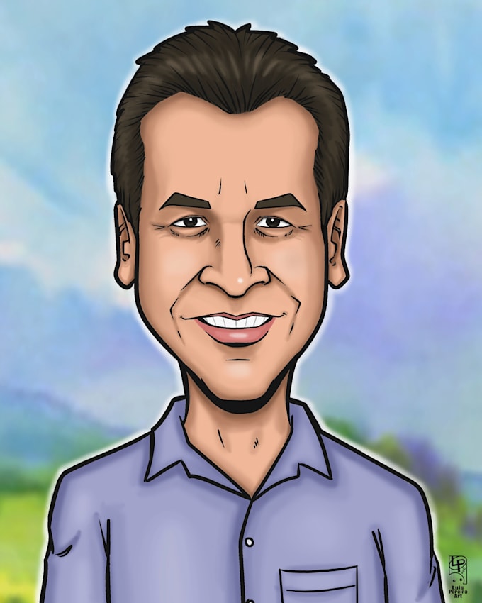Draw portrait caricature cartoon of you by Luispereiraart | Fiverr