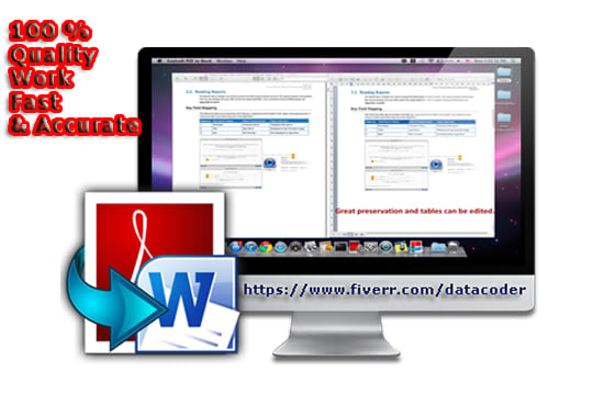 Do pdf to ms word typing job by Datacoder | Fiverr