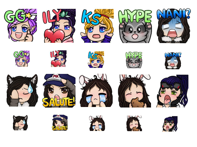 Create twitch emotes and sub badges by Lolillya | Fiverr
