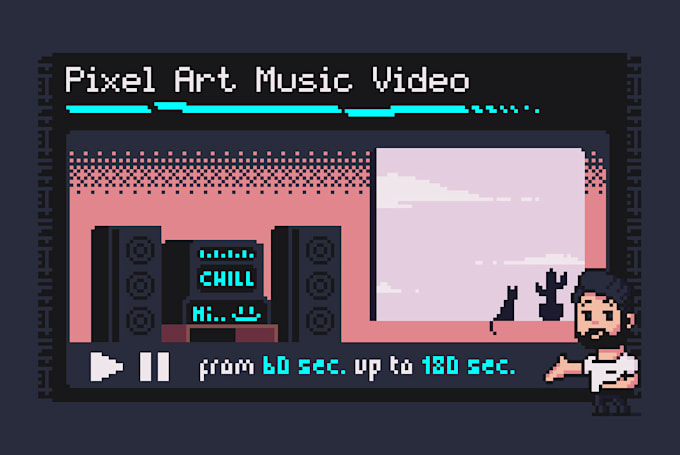 Create an animated music video in pixel art style by Qamaart | Fiverr