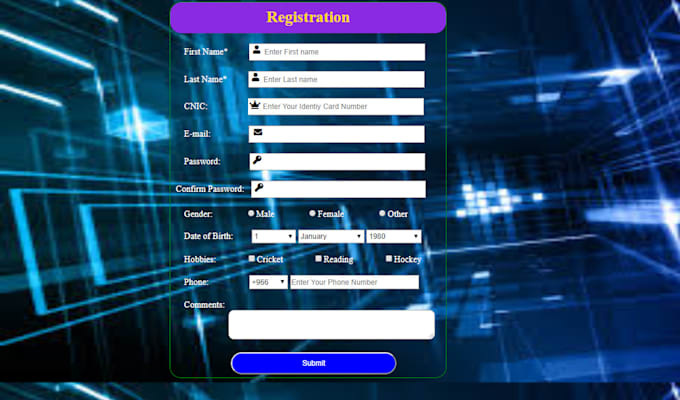 Create a html,css and bootstrap responsive forms by Akhter968 | Fiverr