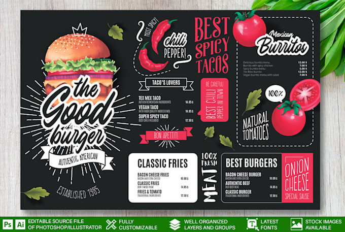 Design any menu for you in 24 hours by Zaveridivyesh | Fiverr