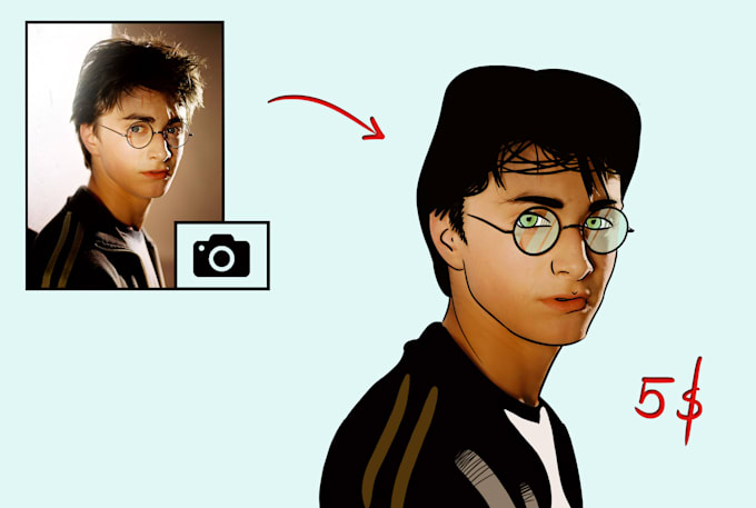 Draw you in cool cartoon style in 24h by Kugi_the_drawer | Fiverr