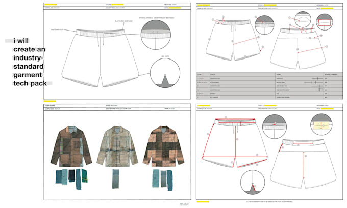 Create an industry standard garment tech pack by Powaharry | Fiverr