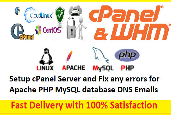 Setup Cpanel Server And Fix Any Errors For Apache Php Mysql Database Dns Emails By Cpaneltech