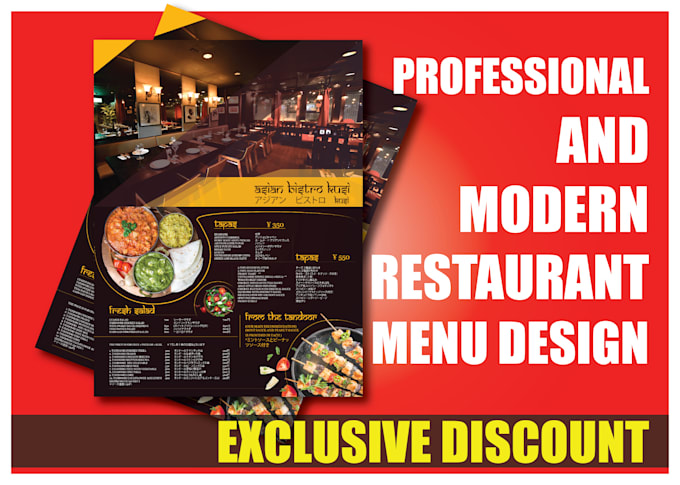 Do modern restaurant menu design by Iamsyedfurqan | Fiverr