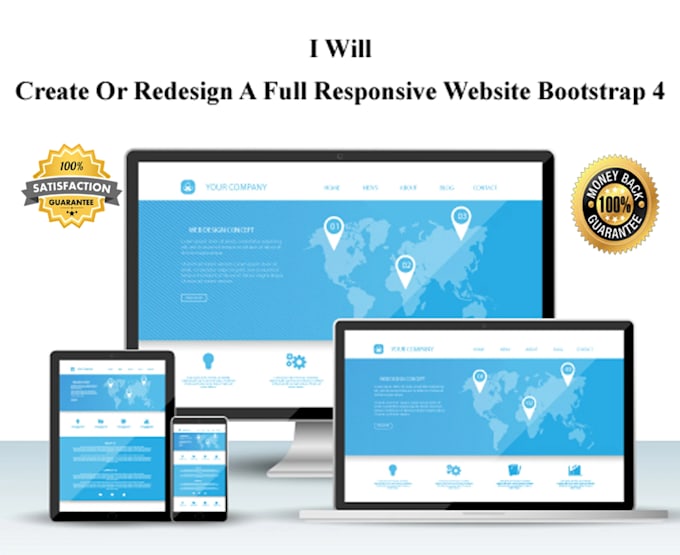 Design a full responsive website with bootstrap or html css by Minahil_arbab | Fiverr