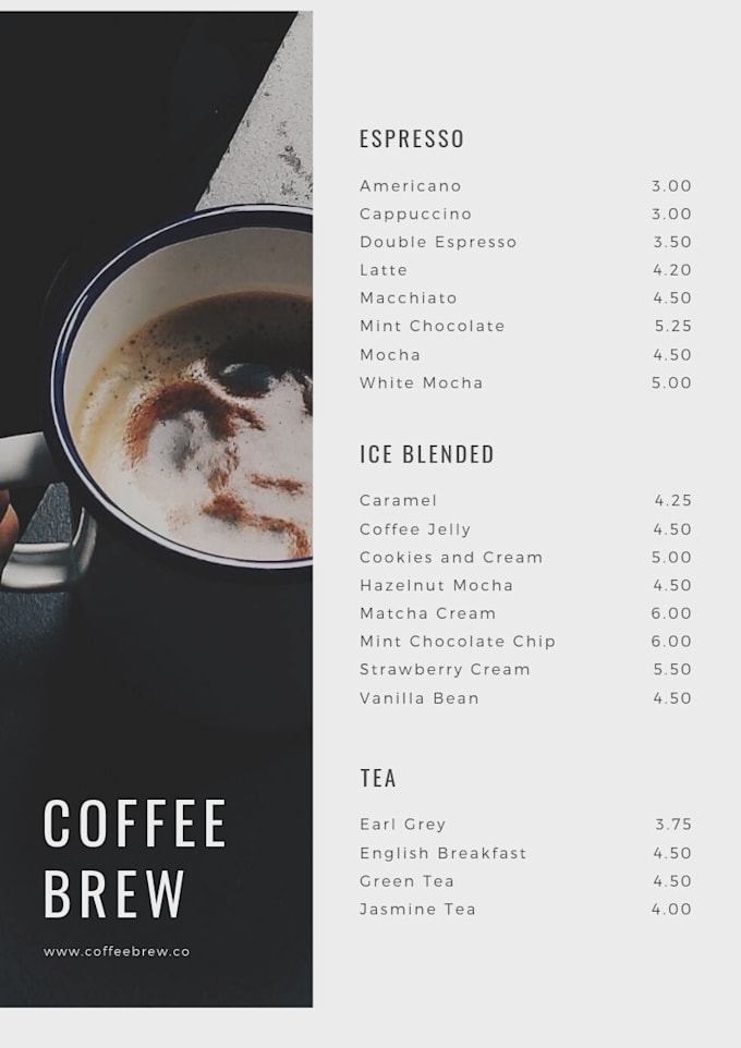 Make you a professional menu by Revengfx | Fiverr