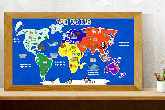 Design cool travel and educational world map for kids by Sohail0786 ...