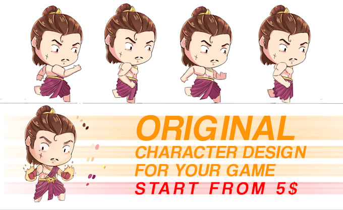Create you 2d game character, walk cycle, sprite and asset by Fhulung ...