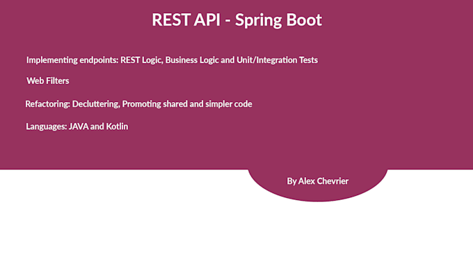 Develop your rest api using spring boot by Alchevrier | Fiverr