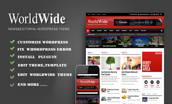 Customize wordpress, fix wp error, edit theme,template, css, plugins by Bouchaouir | Fiverr