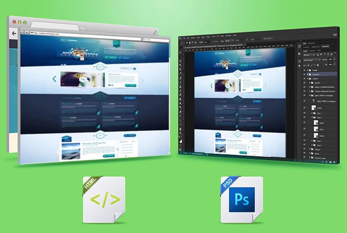 Create convert layered psd file from web page by Uchiko | Fiverr