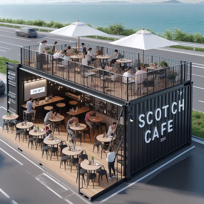 Draw shipping container home cafe shops restaurants and more by ...