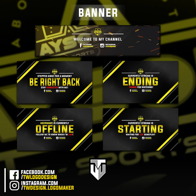 Make twitch overlay, emote, banner and panel by Petertan98 | Fiverr