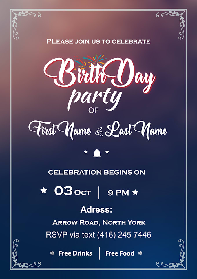 Design invitation poster within 24 hours by Ahsanghafoor | Fiverr