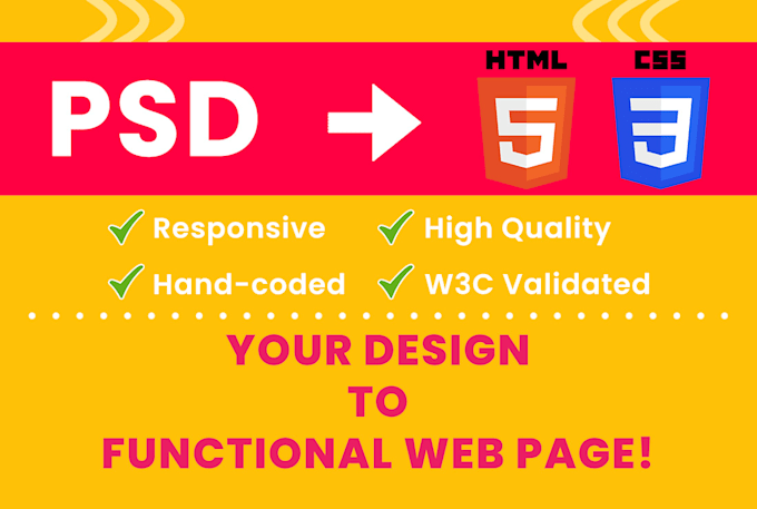 Convert Psd Sketch Xd To Responsive Html Css By Coderjason Fiverr