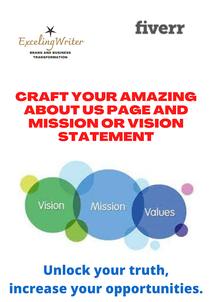 About us page and mission or vision statement by Excelingwriter | Fiverr